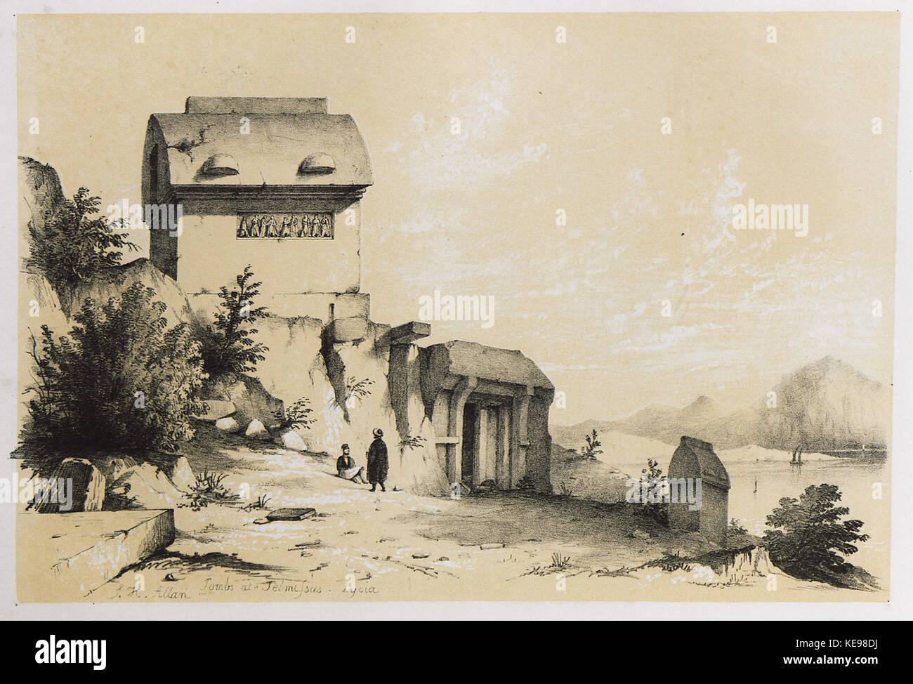 Tombs at Telmessus Allan John H 1843 Stock Photo - Alamy