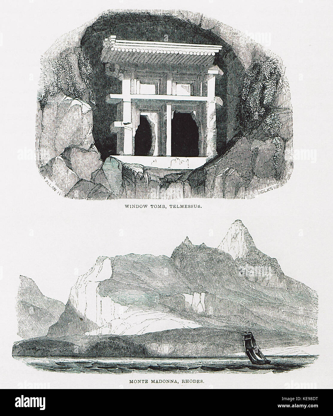 Window tomb, Telmessus Monte Madonna, Rhodes Allan John H 1843 Stock ...
