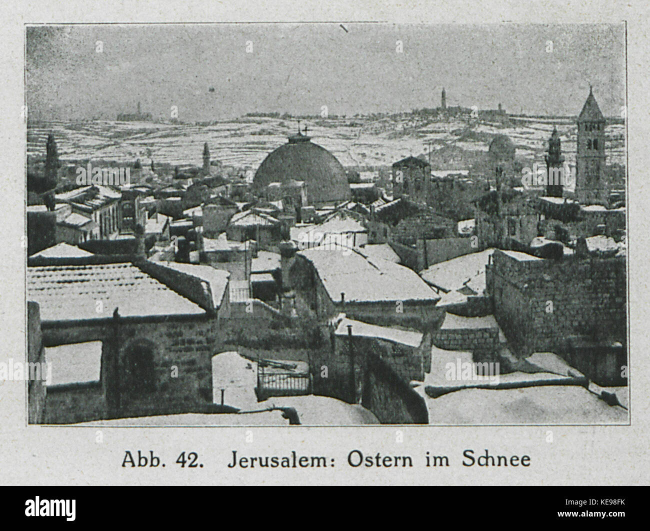 A historical photograph titled 'Jerusalem Ostern im Schnee' by Ewald ...