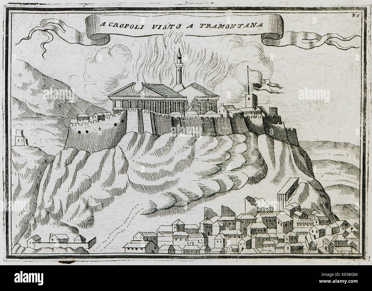 Acropoli visto a Tramontana Coronelli Vincenzo 1686 Stock Photo - Alamy