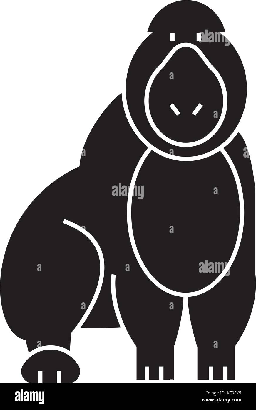 gorilla icon, vector illustration, sign on isolated background Stock ...