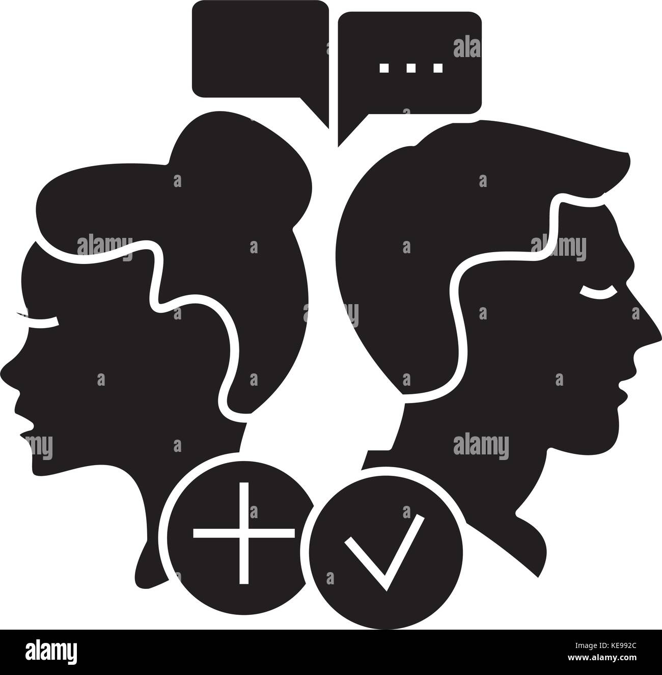 happy clients icon, vector illustration, sign on isolated background ...