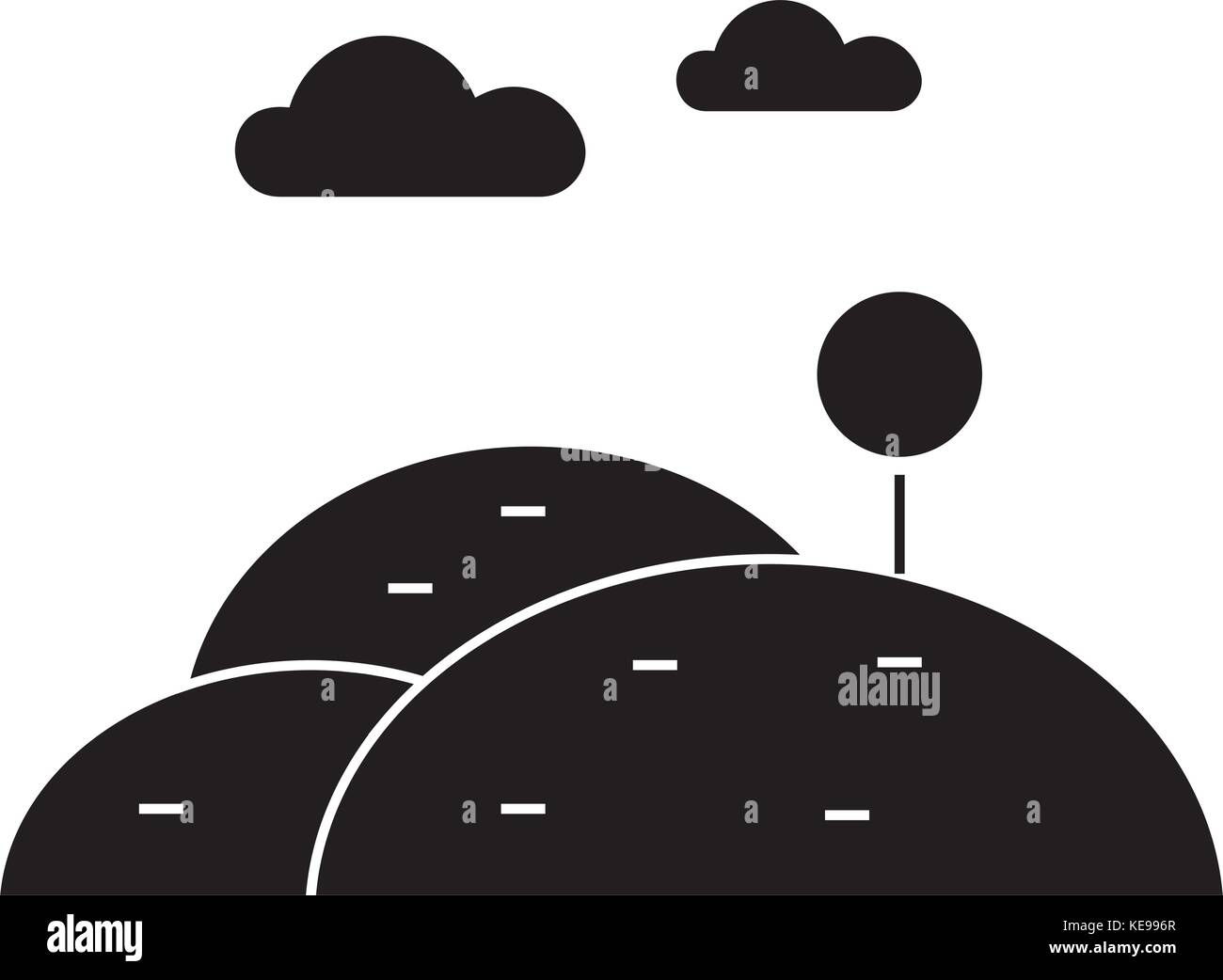 hills icon, vector illustration, sign on isolated background Stock ...