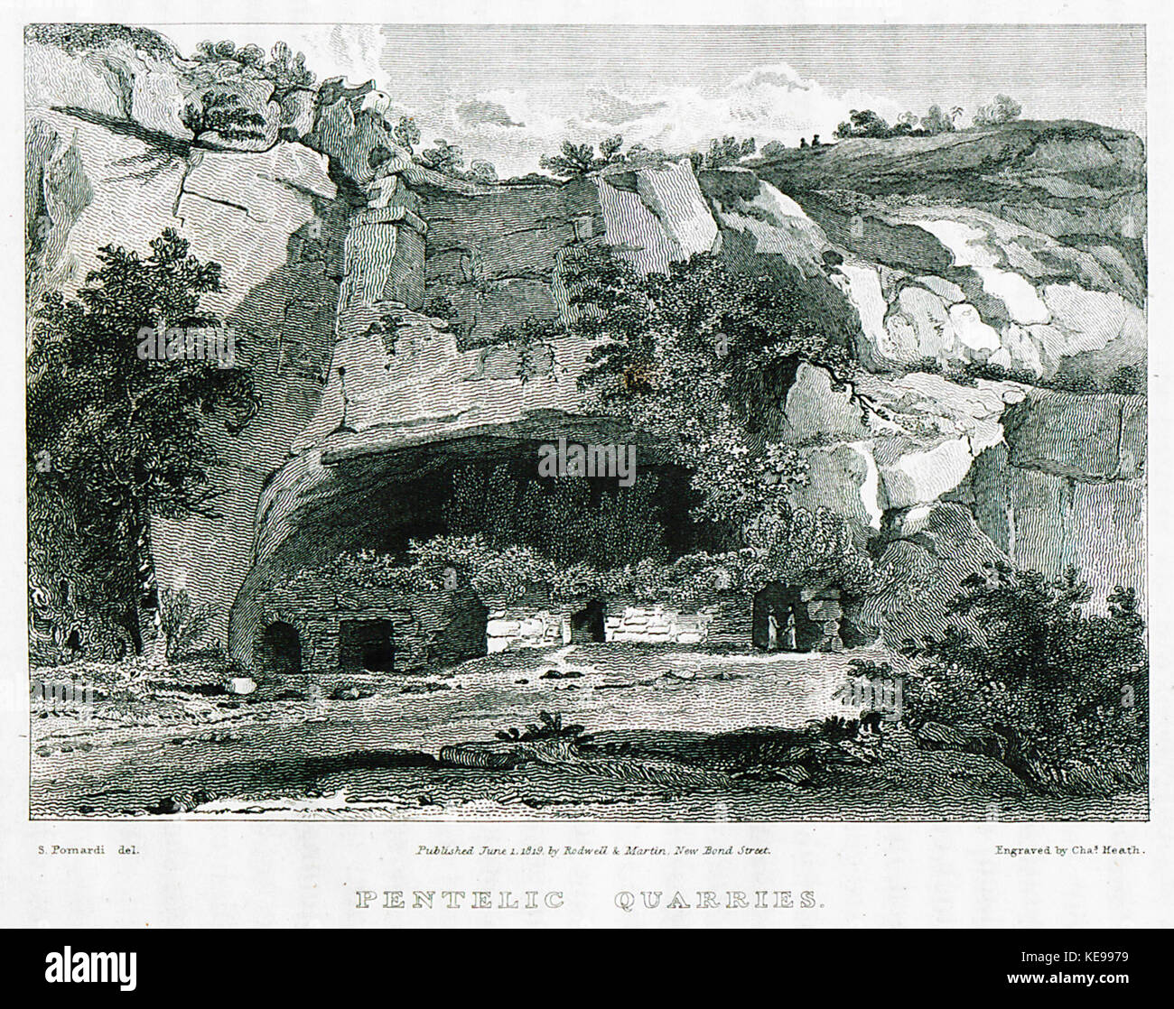 Pentelic quarries Dodwell Edward 1819 Stock Photo - Alamy