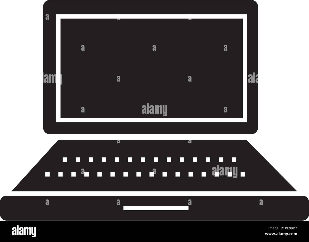 laptop simple icon, vector illustration, sign on isolated background ...