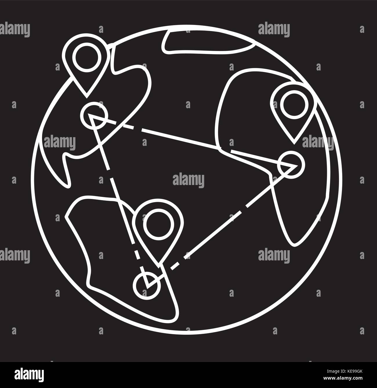 logistics global delivery, globe icon, vector illustration, sign on ...