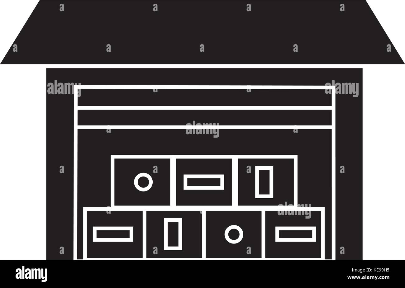 logistics warehouse icon, vector illustration, sign on isolated ...