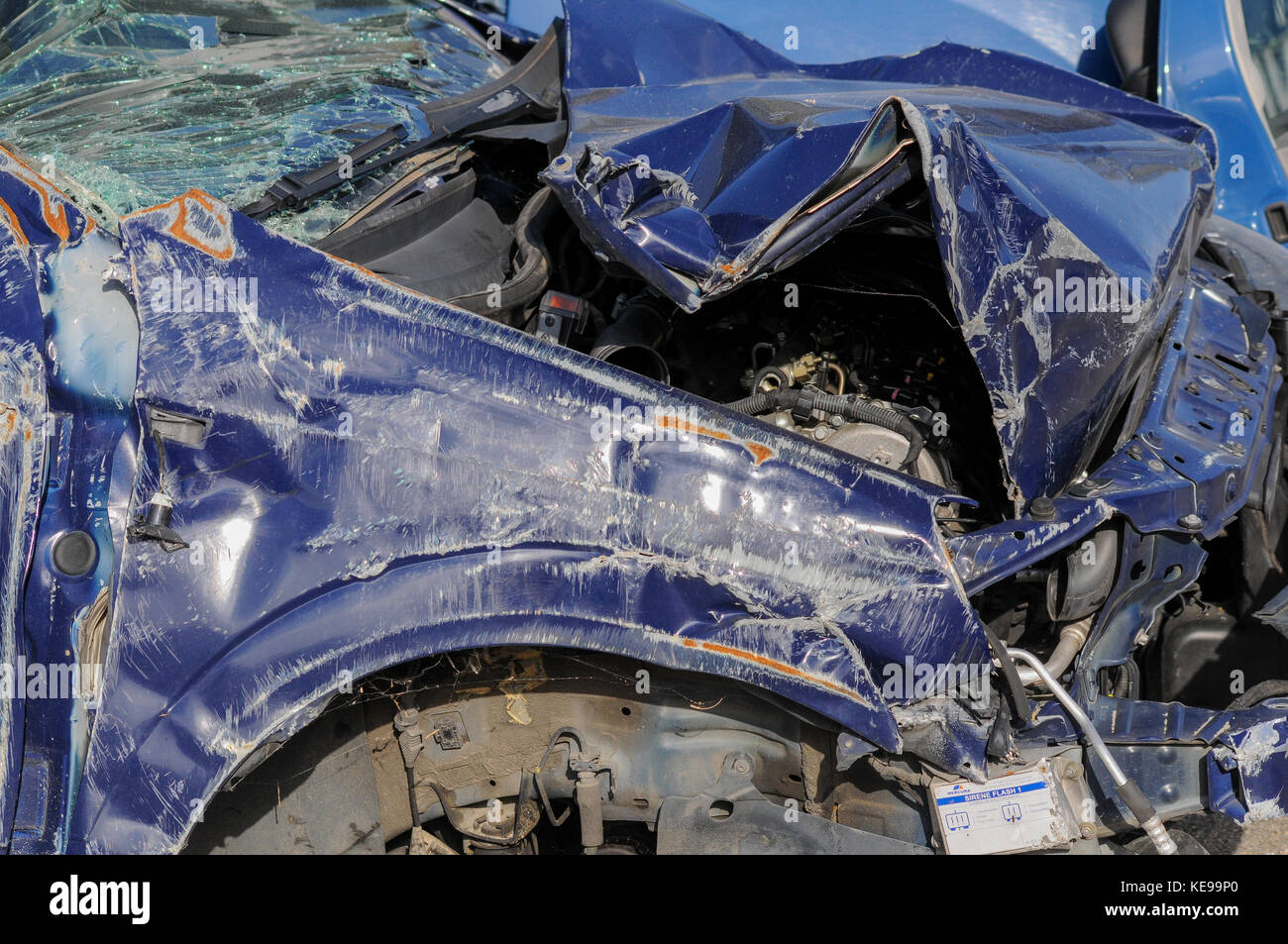 Close-up view of damaged cars, Lyon, France Stock Photo - Alamy