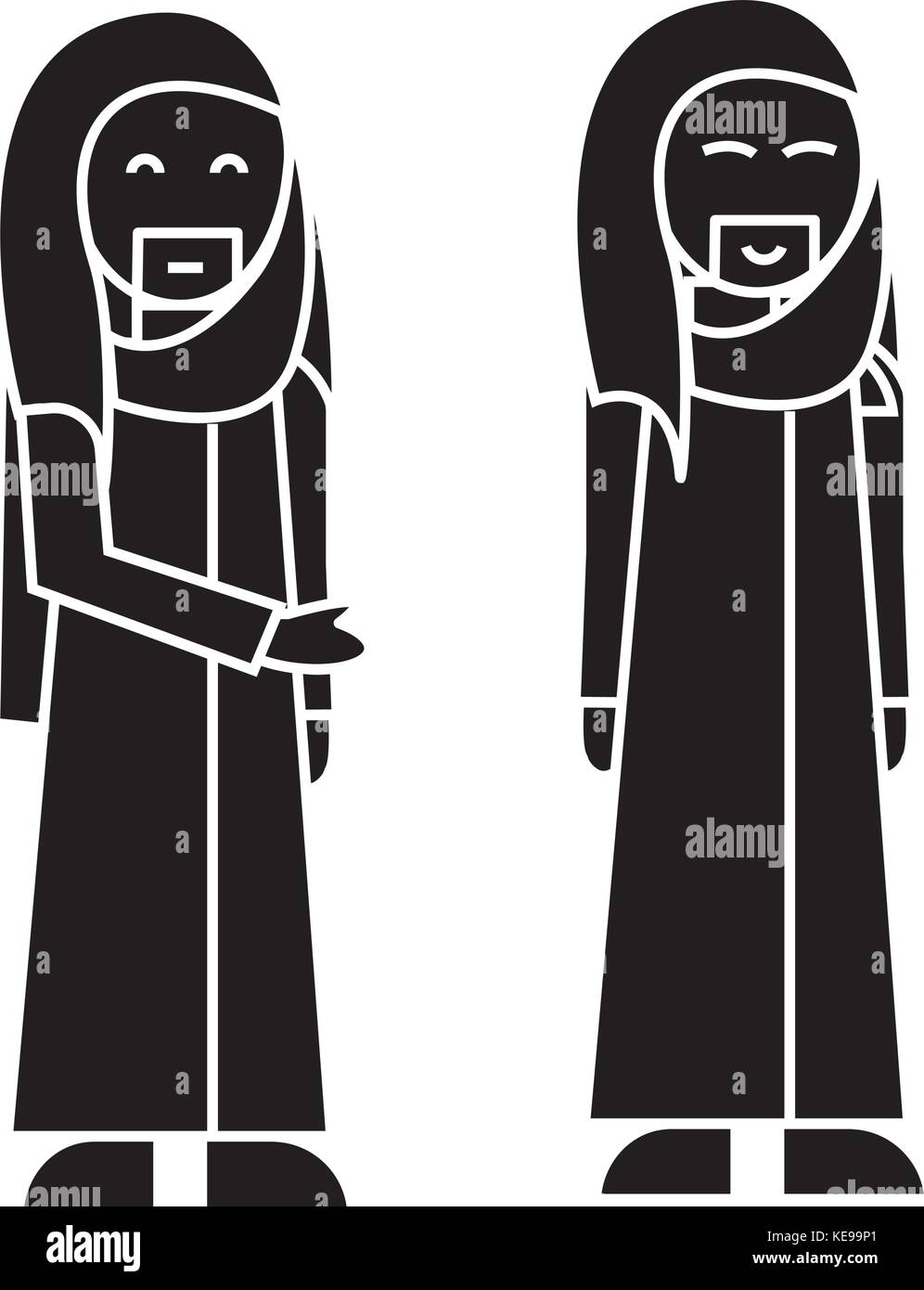 man arabic businessman icon, vector illustration, sign on isolated ...