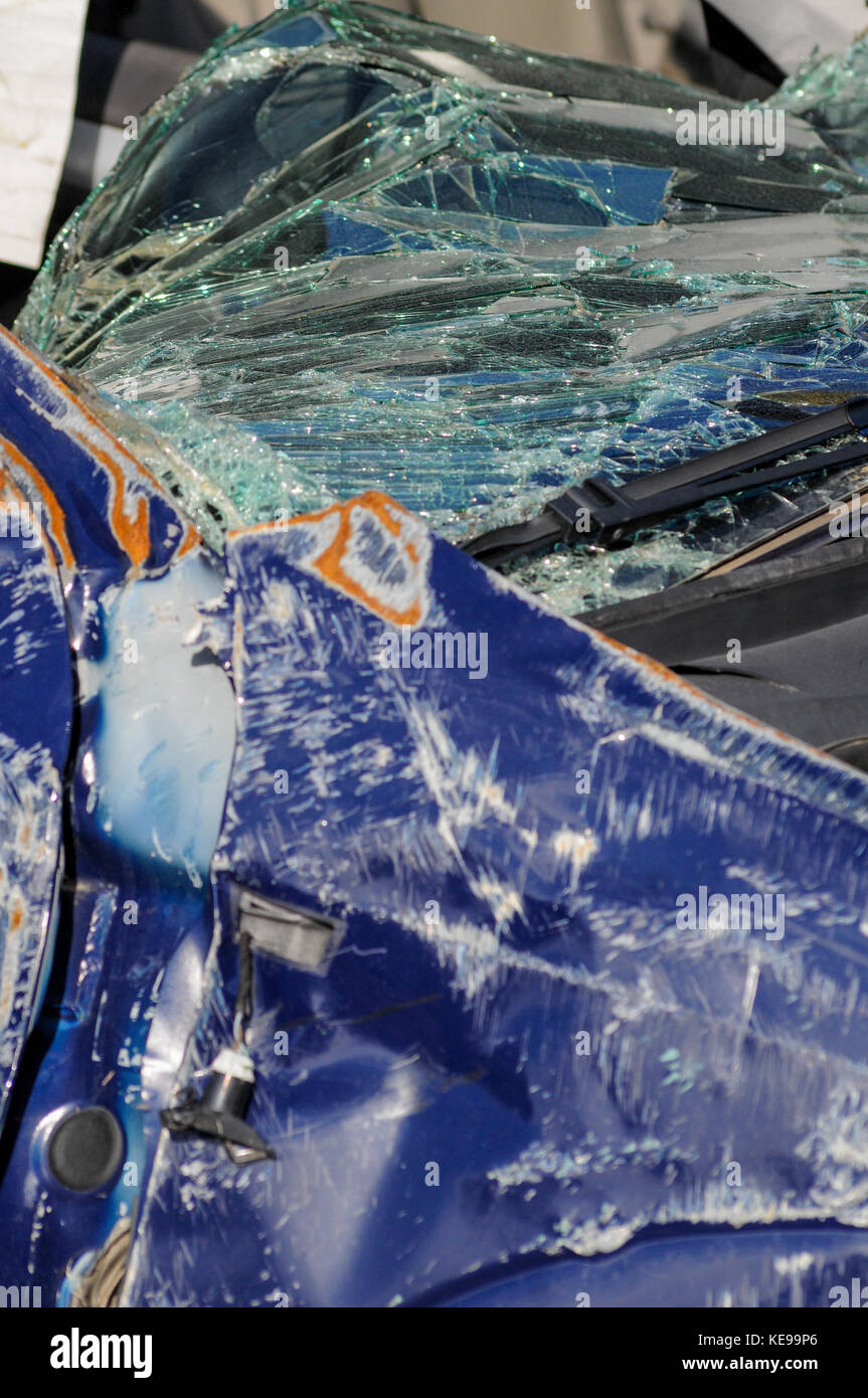 Close-up view of damaged cars, Lyon, France Stock Photo - Alamy