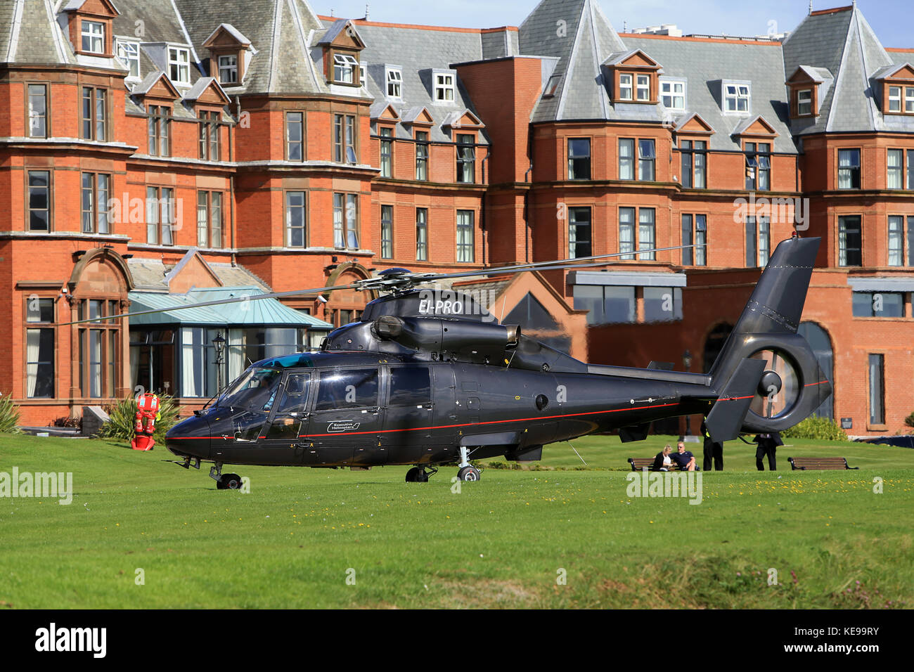 Private Helicopter On A House