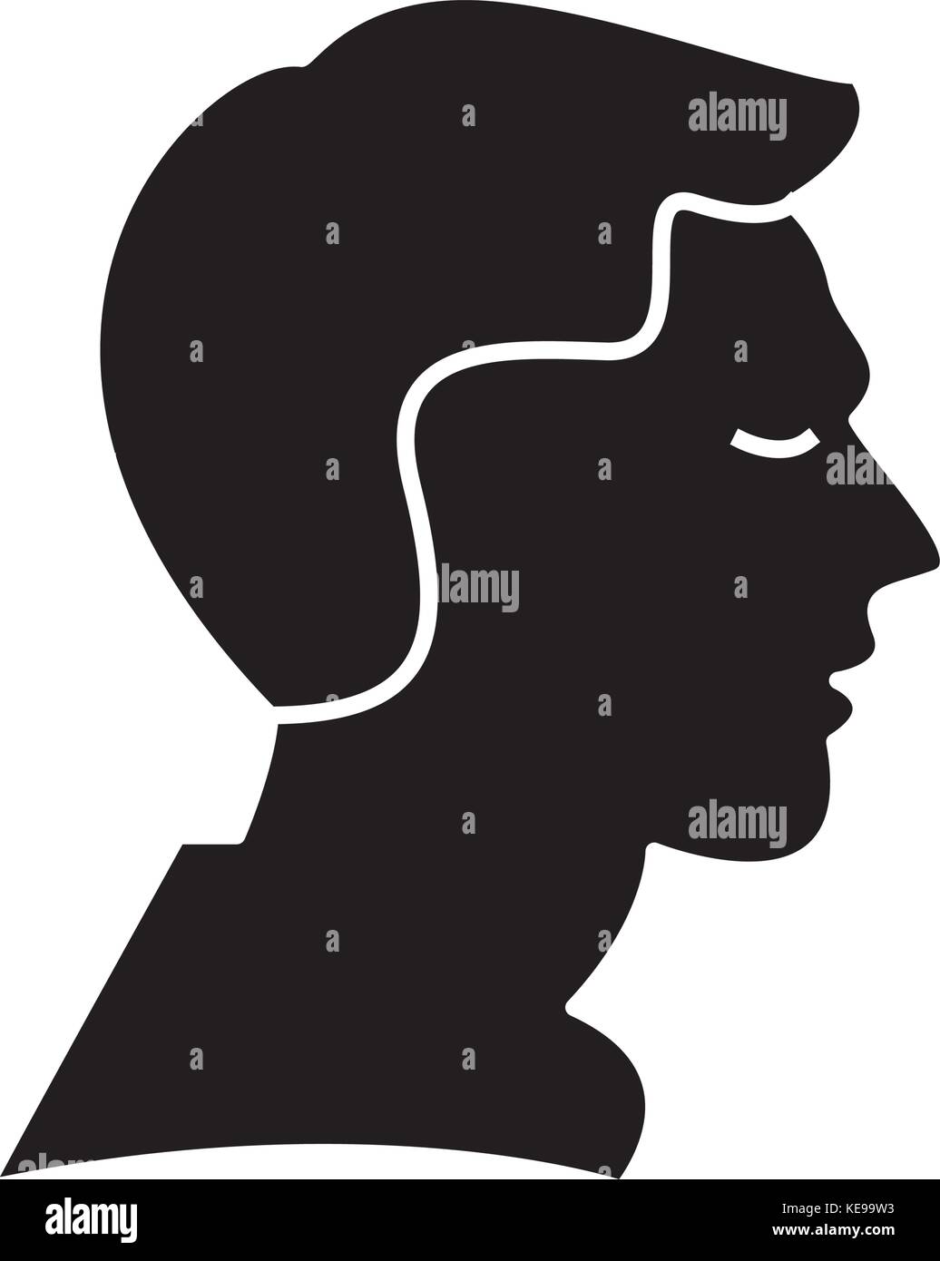 man profile icon, vector illustration, sign on isolated background ...