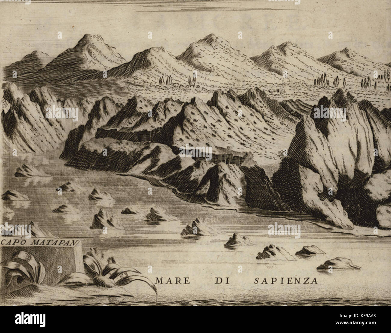 Capo Matapan Coronelli Vincenzo 1687 Stock Photo - Alamy