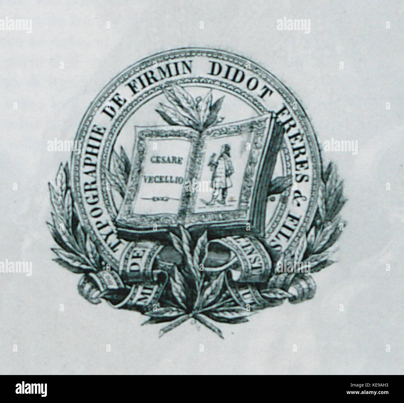 Mark of Didot publishing house Vecellio Cesare 1860 Stock Photo - Alamy