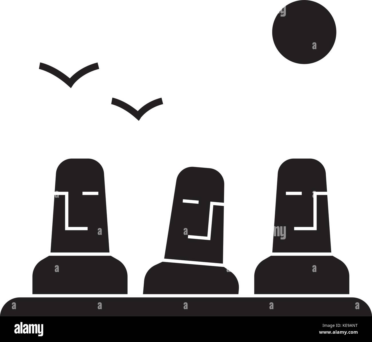 monolith, megalith, easter land icon, vector illustration, sign on ...