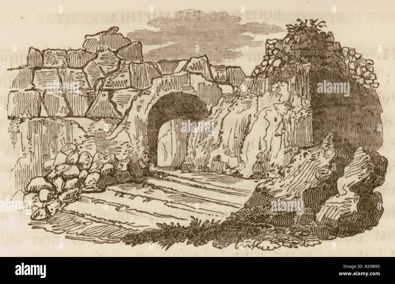 The ancient gateway at Paramithia, depicted in Thomas Smart Hughes' 1820 artwork, showcases the ...