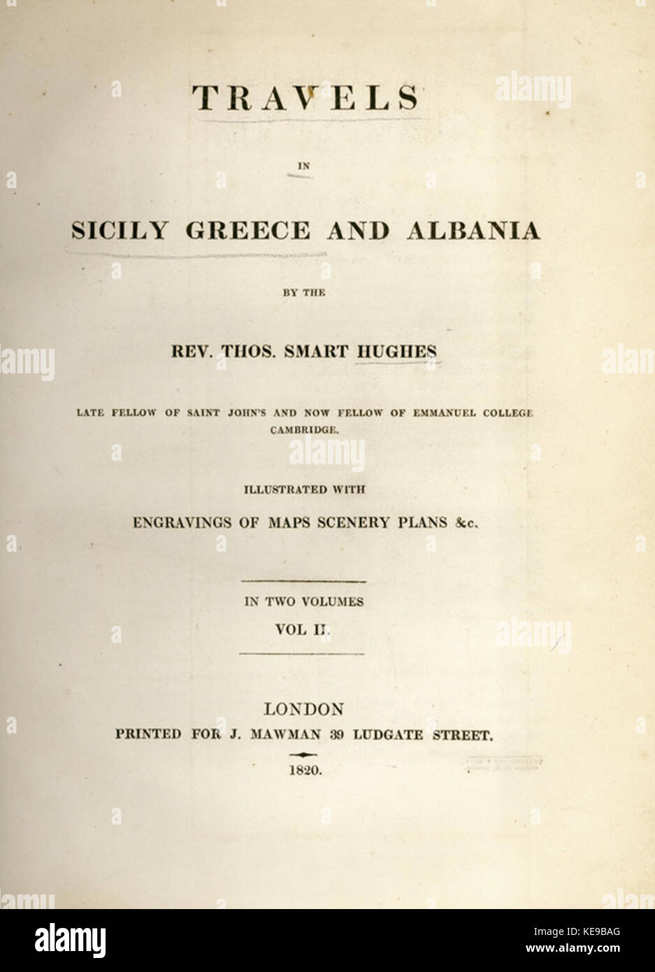 Title page Hughes Thomas Smart 1820 Stock Photo - Alamy