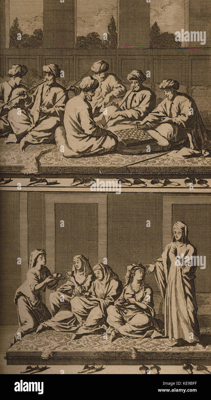 Social gathering of men (A) and women (B) in the Ottoman Empire Bruyn ...