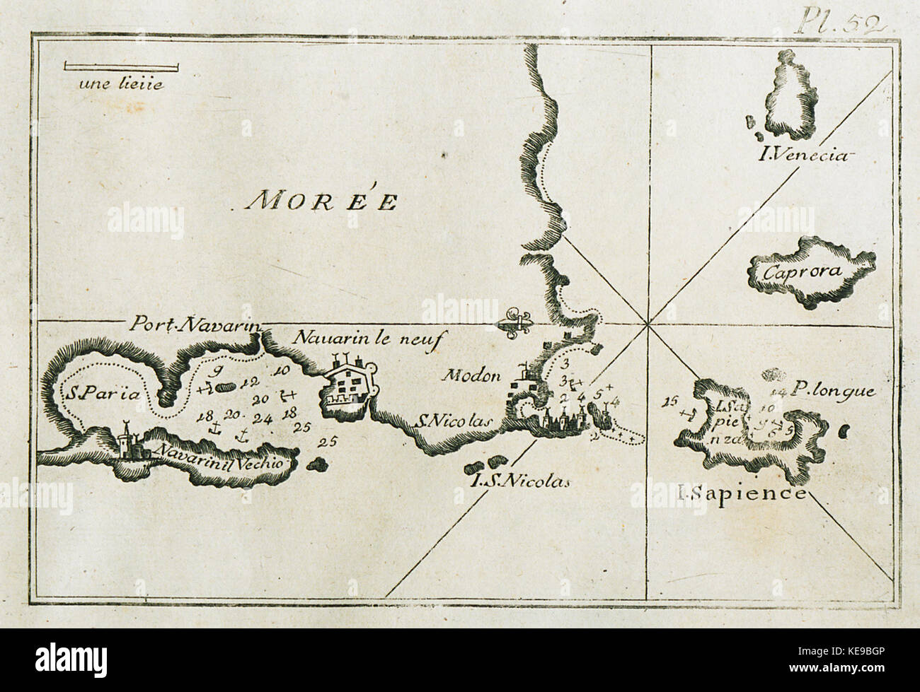 Map of the bay and port of Pylos, of the bay of Methoni and of Sapienza ...