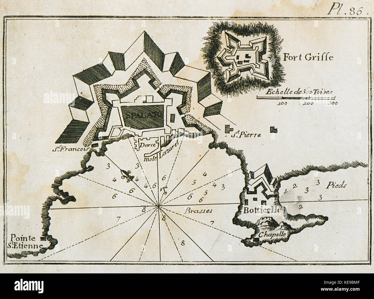 Map of the port of Split in Croatia View of the city Roux Joseph 1804 ...
