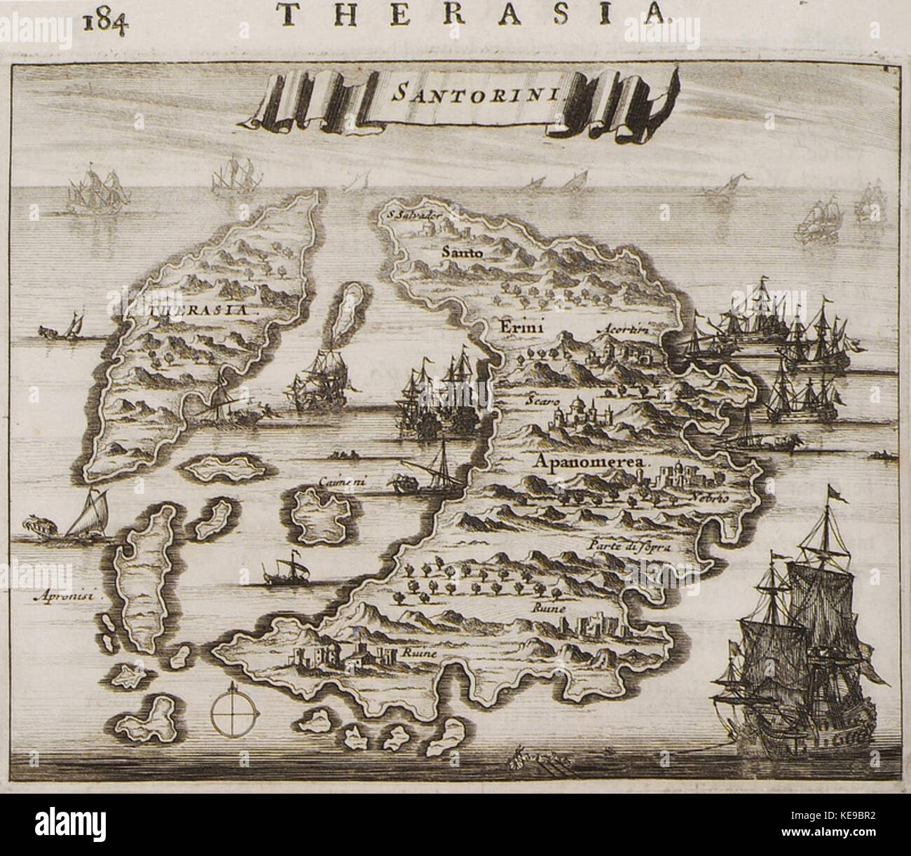 Santorini Dapper Olfert 1688 Stock Photo - Alamy