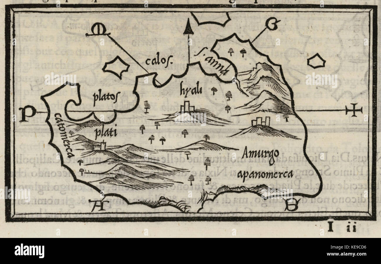 Map of Amorgos Bordone Benedetto 1547 Stock Photo - Alamy
