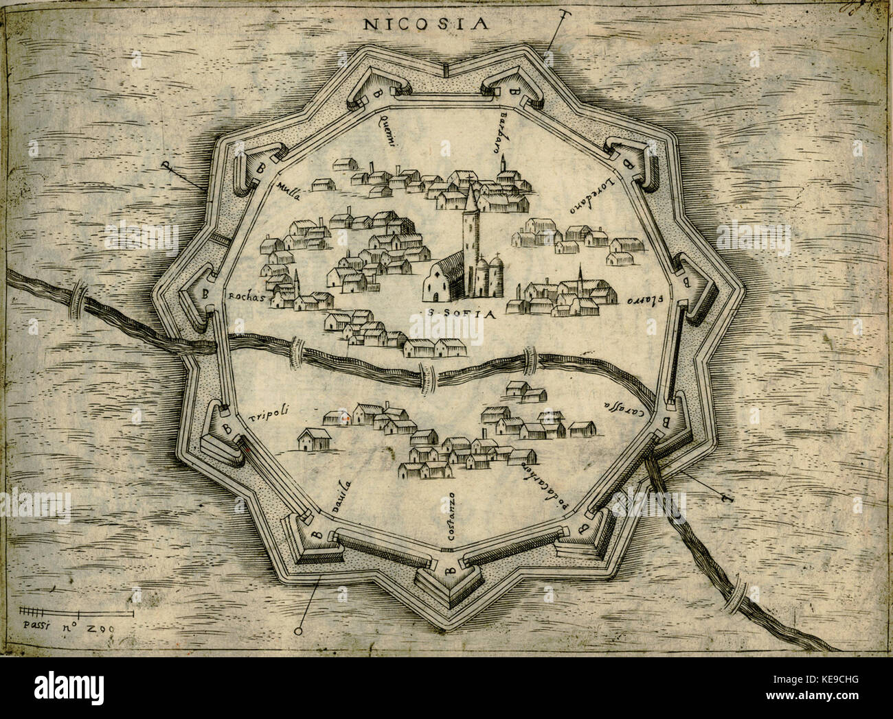 Old nicosia map hi-res stock photography and images - Alamy