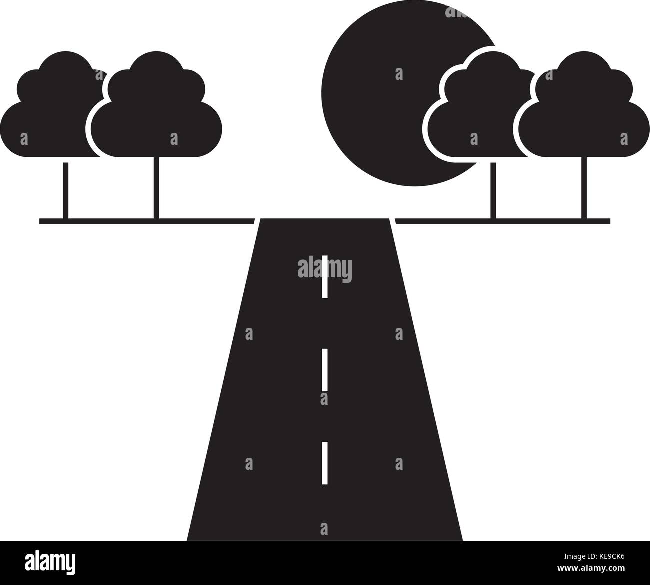 Horizontal view country road Stock Vector Images - Alamy