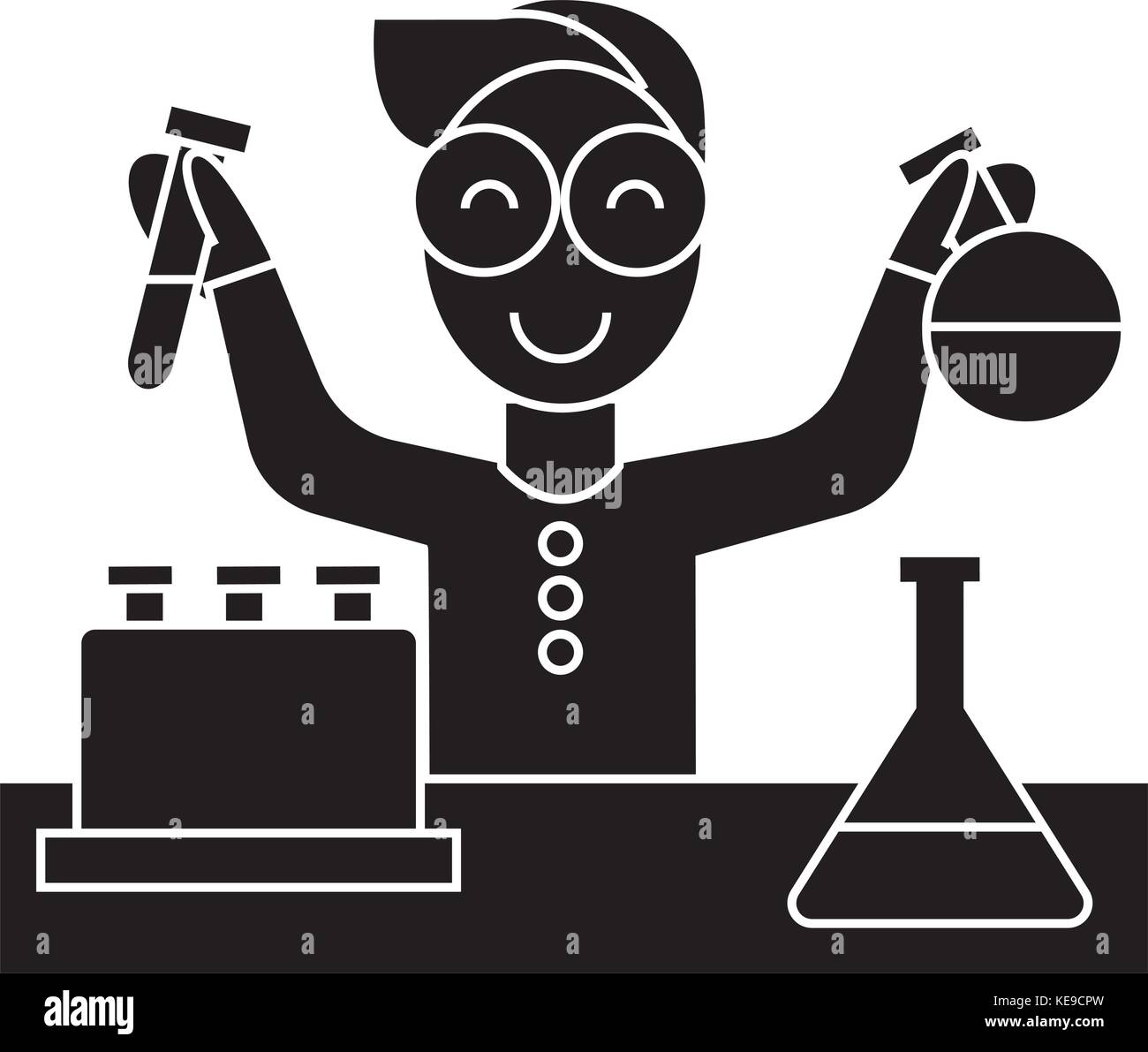 scientist kid, lab tests icon, vector illustration, sign on isolated ... scientist kid, lab tests icon, vector illustration, sign on isolated ...