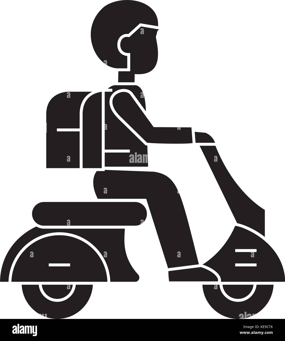 scooter travel icon, vector illustration, sign on isolated background ...
