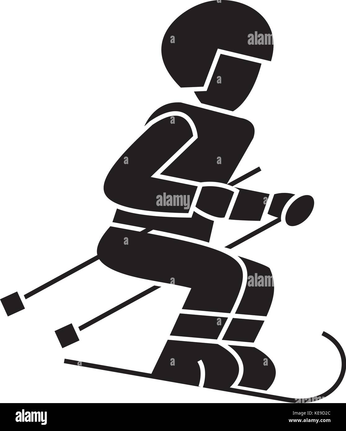 skier icon, vector illustration, sign on isolated background Stock ...
