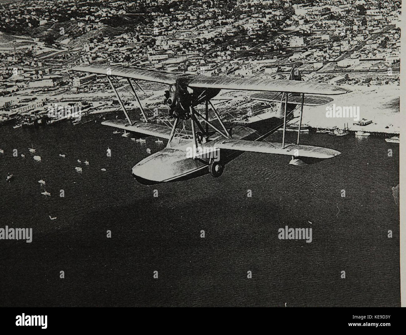 The Savoia Marchetti S.56, an Italian seaplane, is shown in this image ...