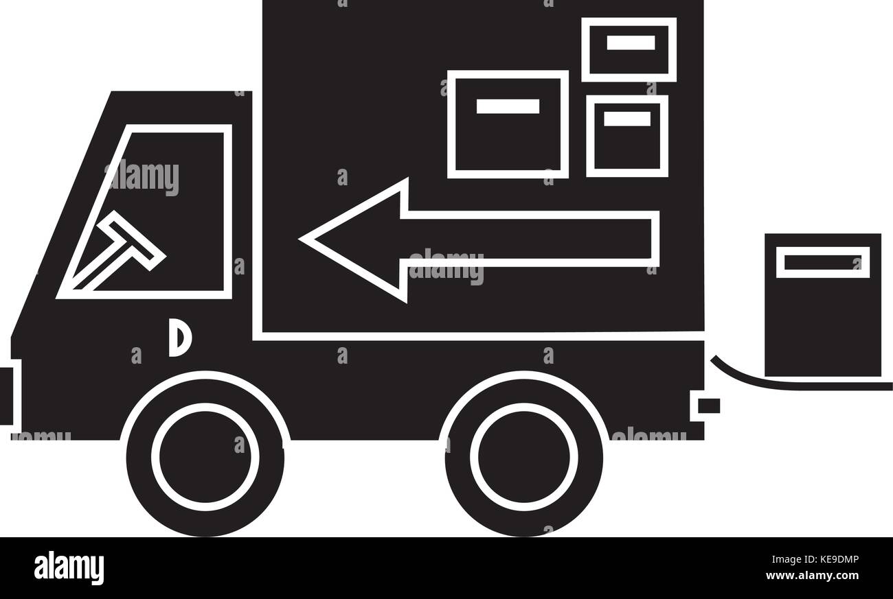 truck delivery shipping icon, vector illustration, sign on isolated ...