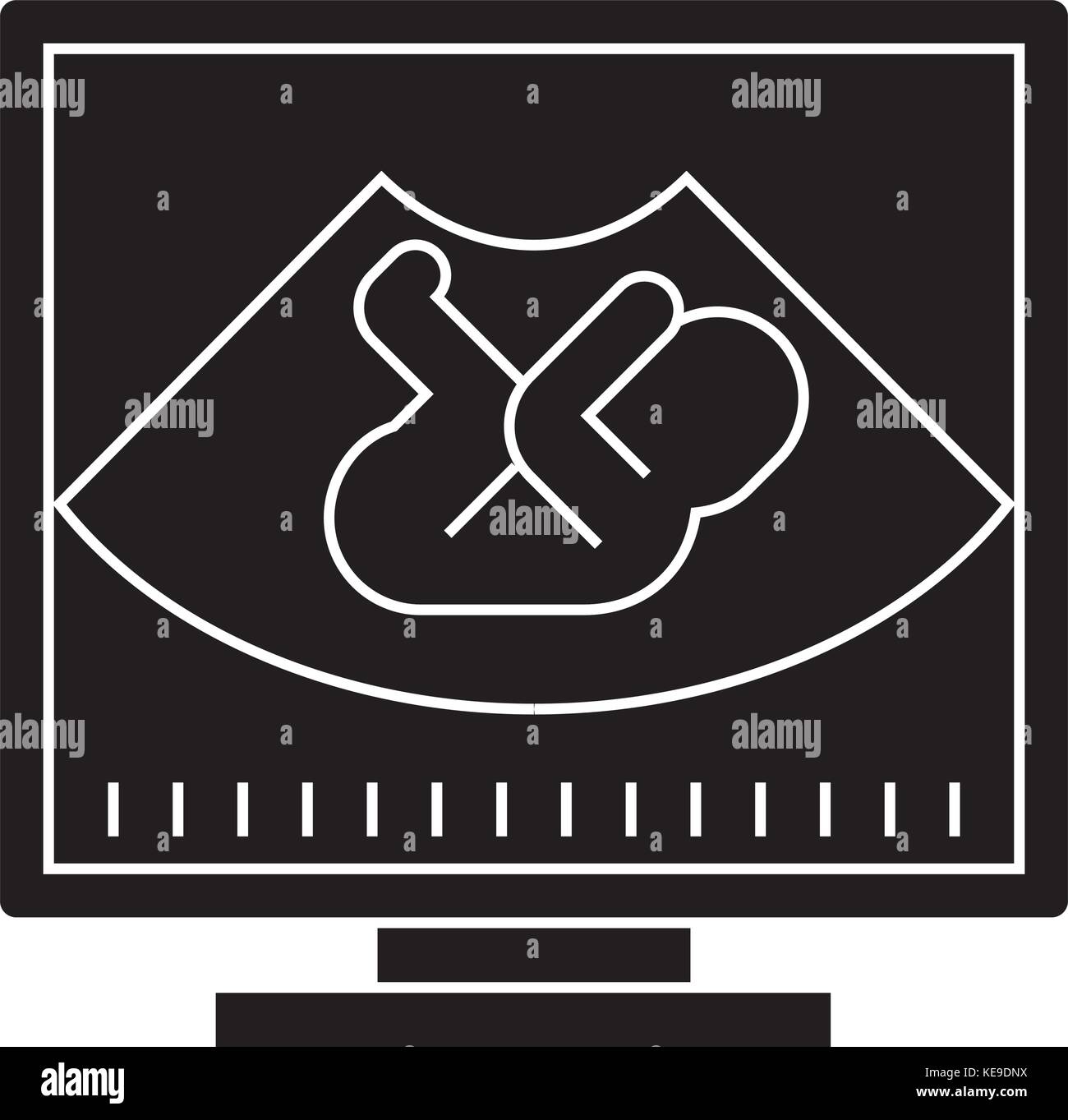 ultrasound baby icon, vector illustration, sign on isolated background ...