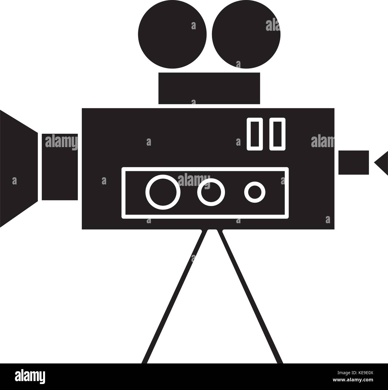 video cinema camera vintage icon, vector illustration, sign on isolated ...