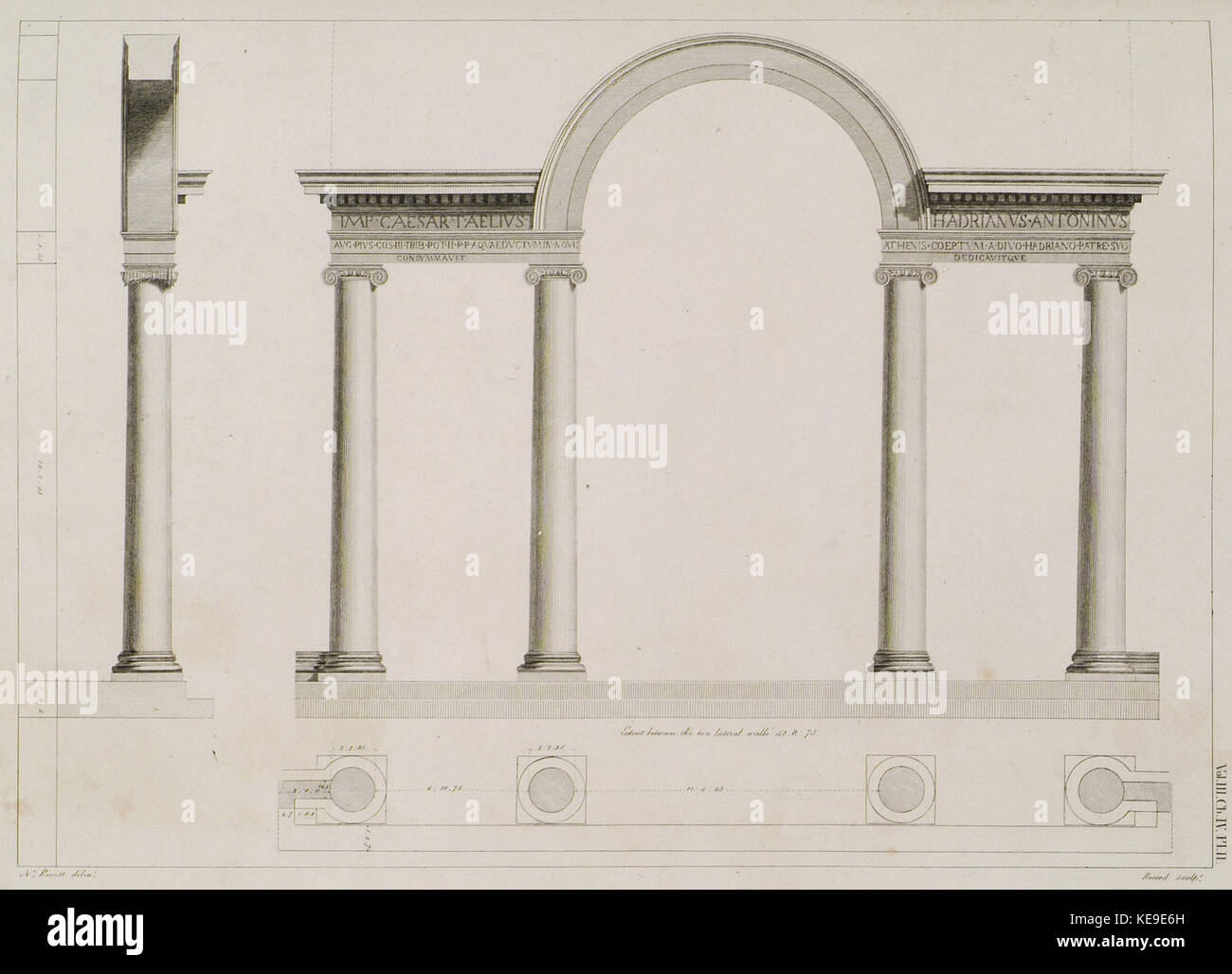 The plan, elevation and section of this frontispiece Stuart James ...