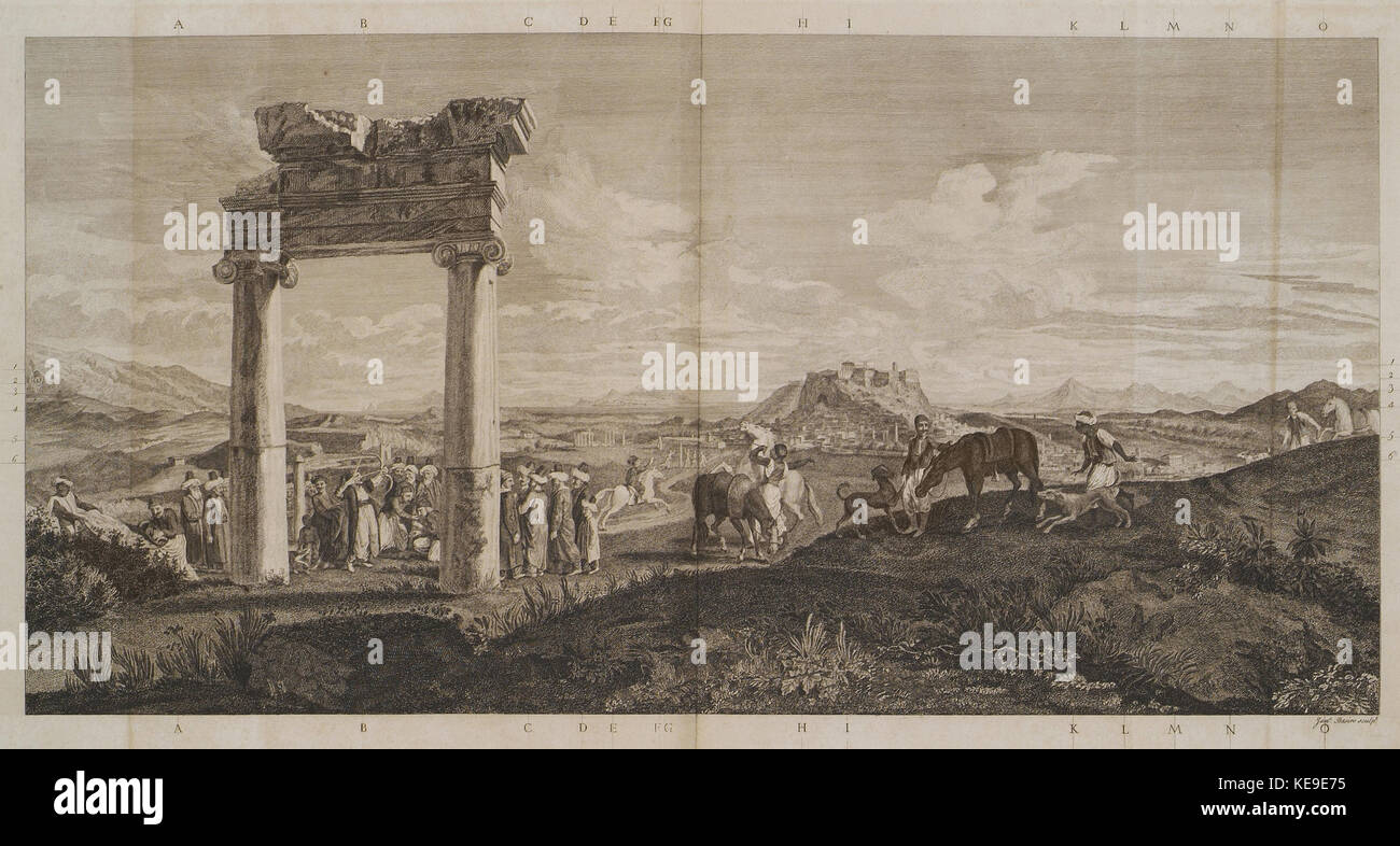 General view of Athens from Hadrian's Aqueduct (Dexameni) in Athens ...