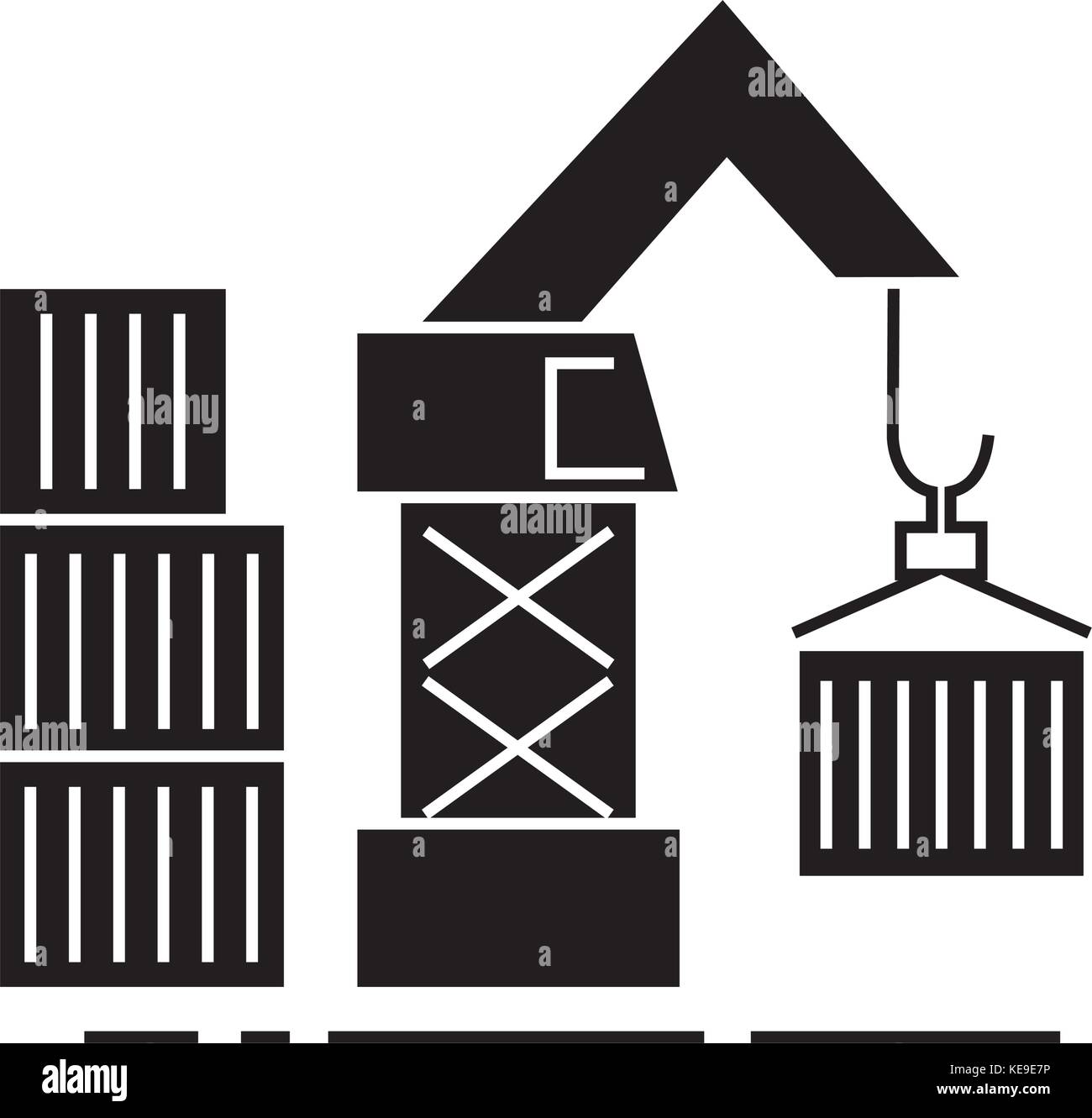 Industrial crane dusk Stock Vector Images - Alamy