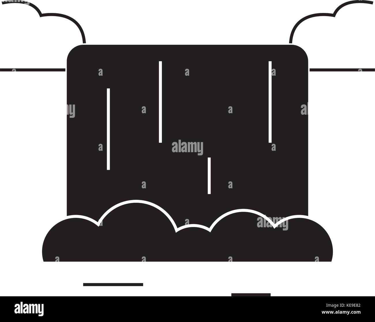 waterfall icon, vector illustration, sign on isolated background Stock ...