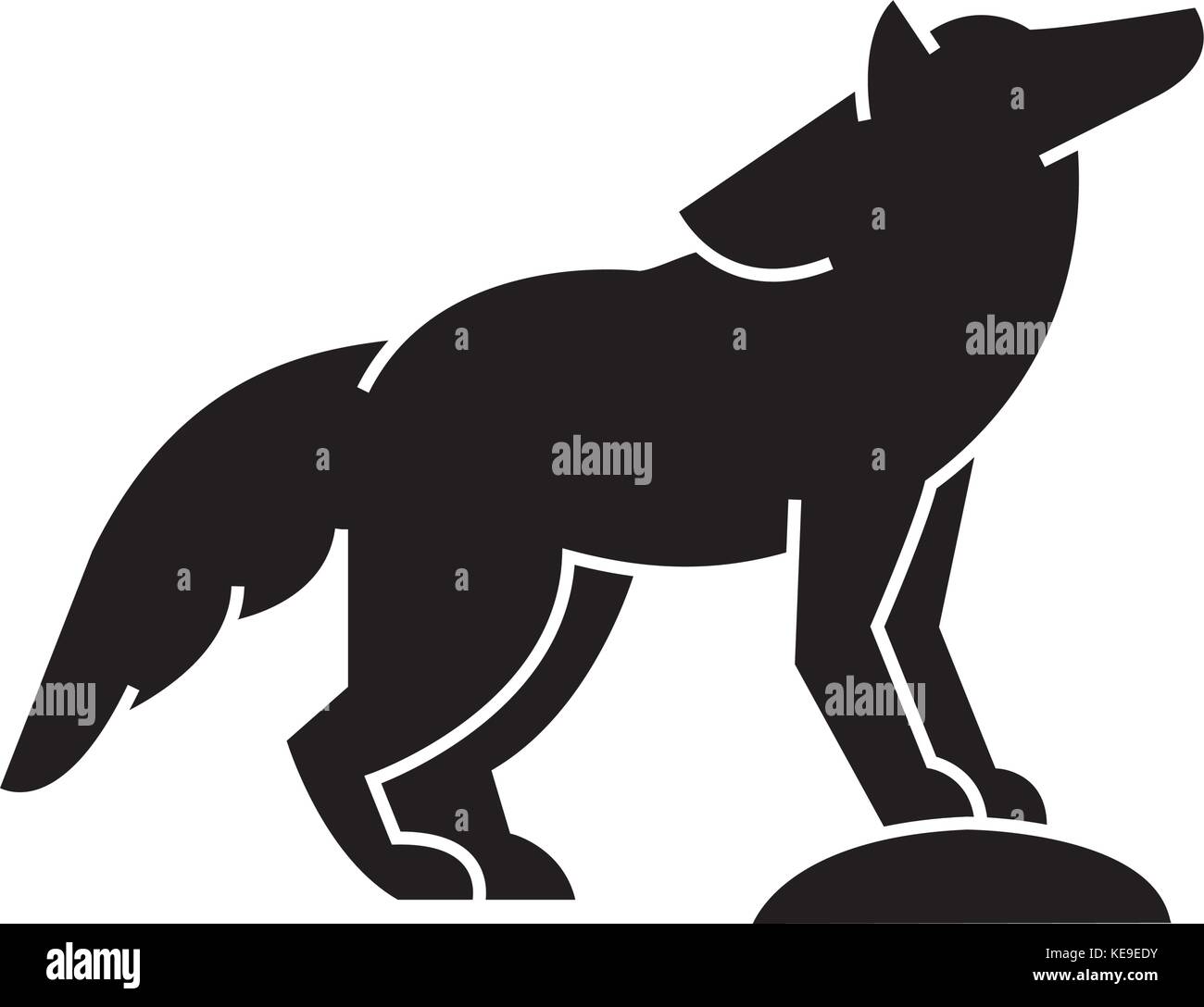 wolf icon, vector illustration, sign on isolated background Stock ...