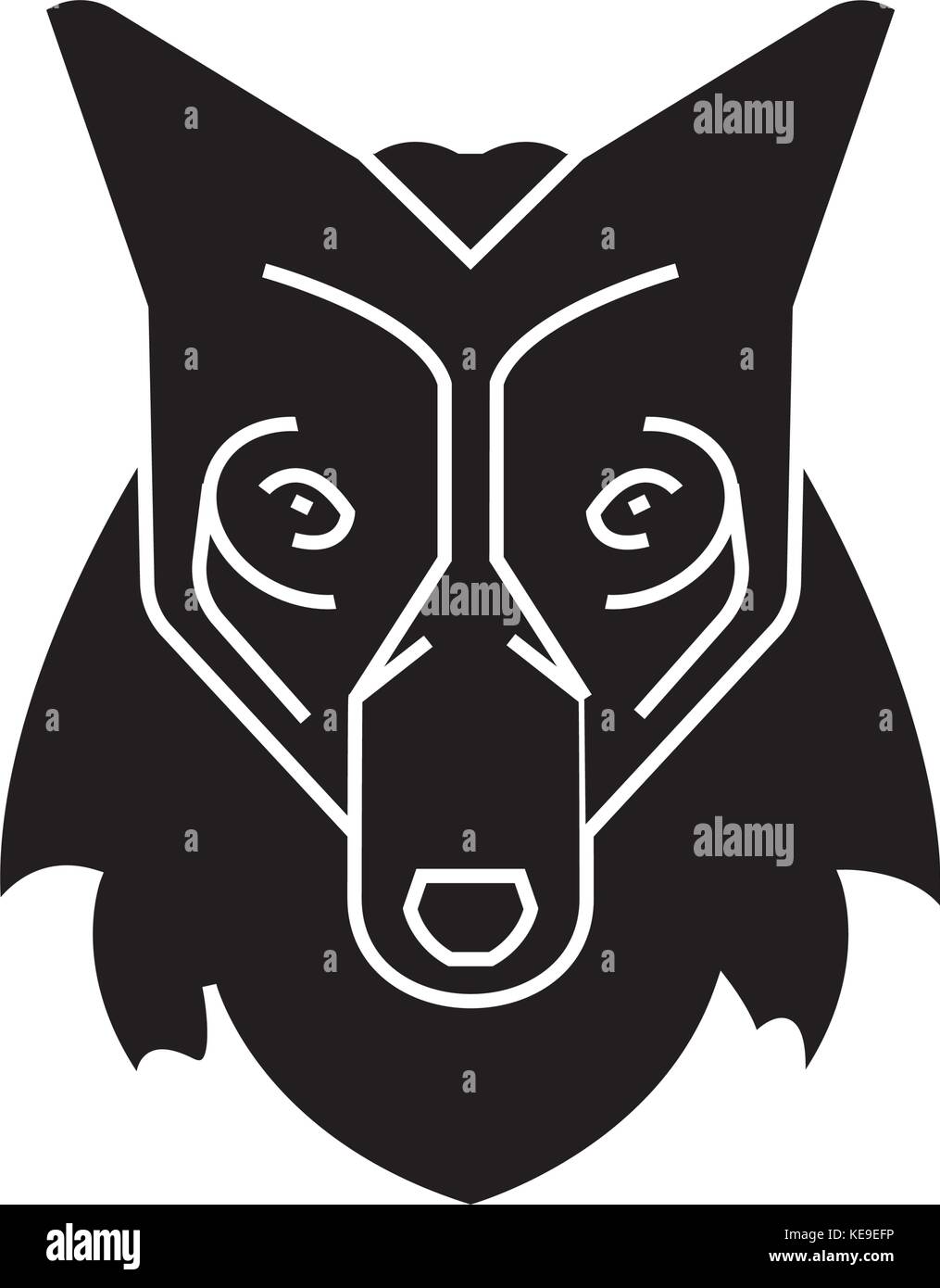wolf head icon, vector illustration, sign on isolated background Stock ...