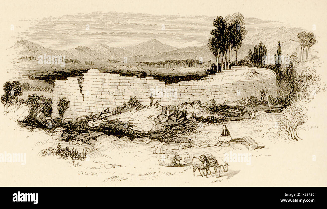 This photograph captures the ruins of a theatre at Thoricus, Greece ...