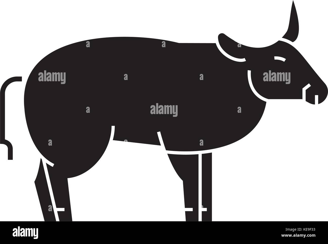 bull icon, vector illustration, sign on isolated background Stock ...