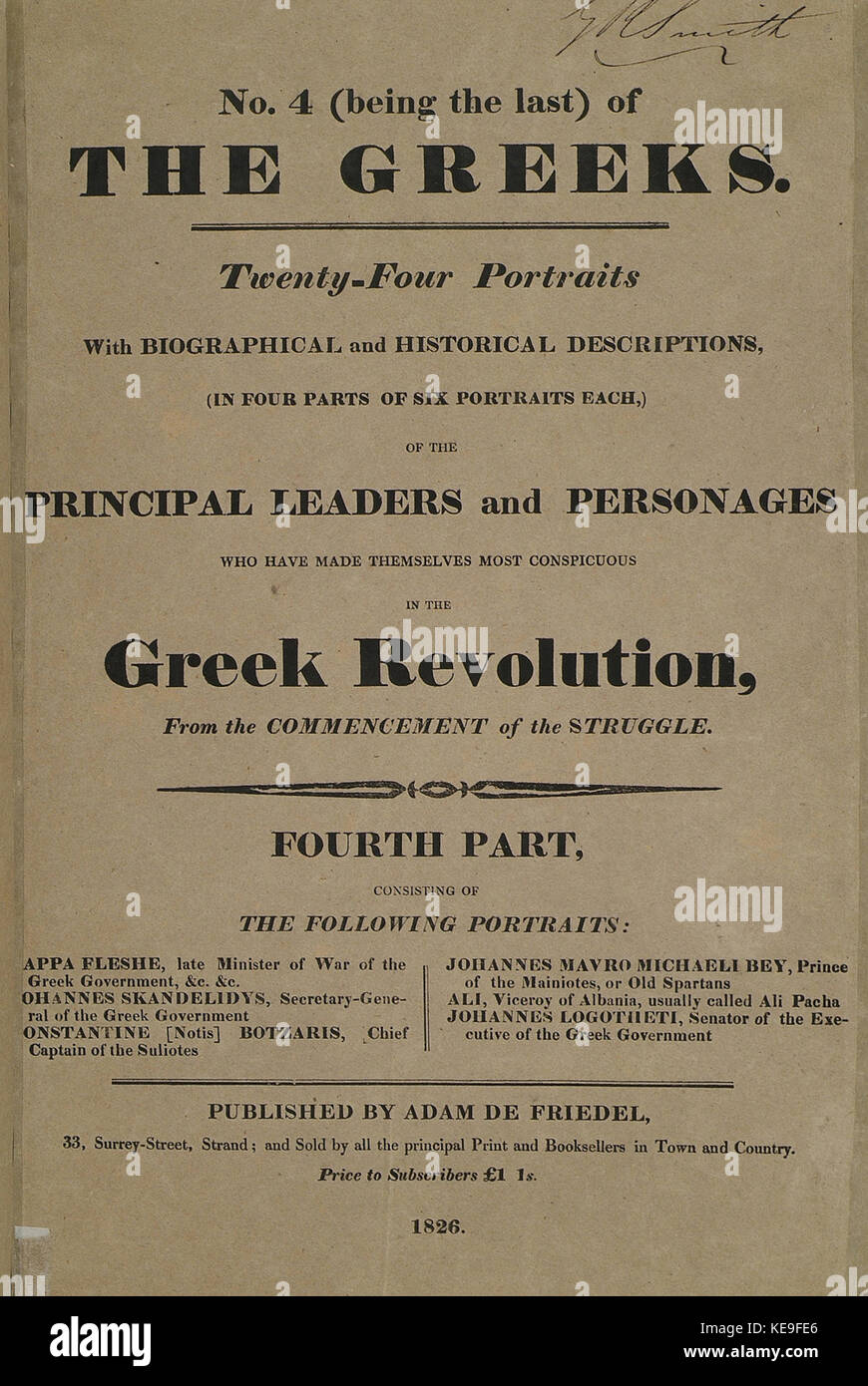 Title page of the first edition of the fourth part of the work Friedel ...