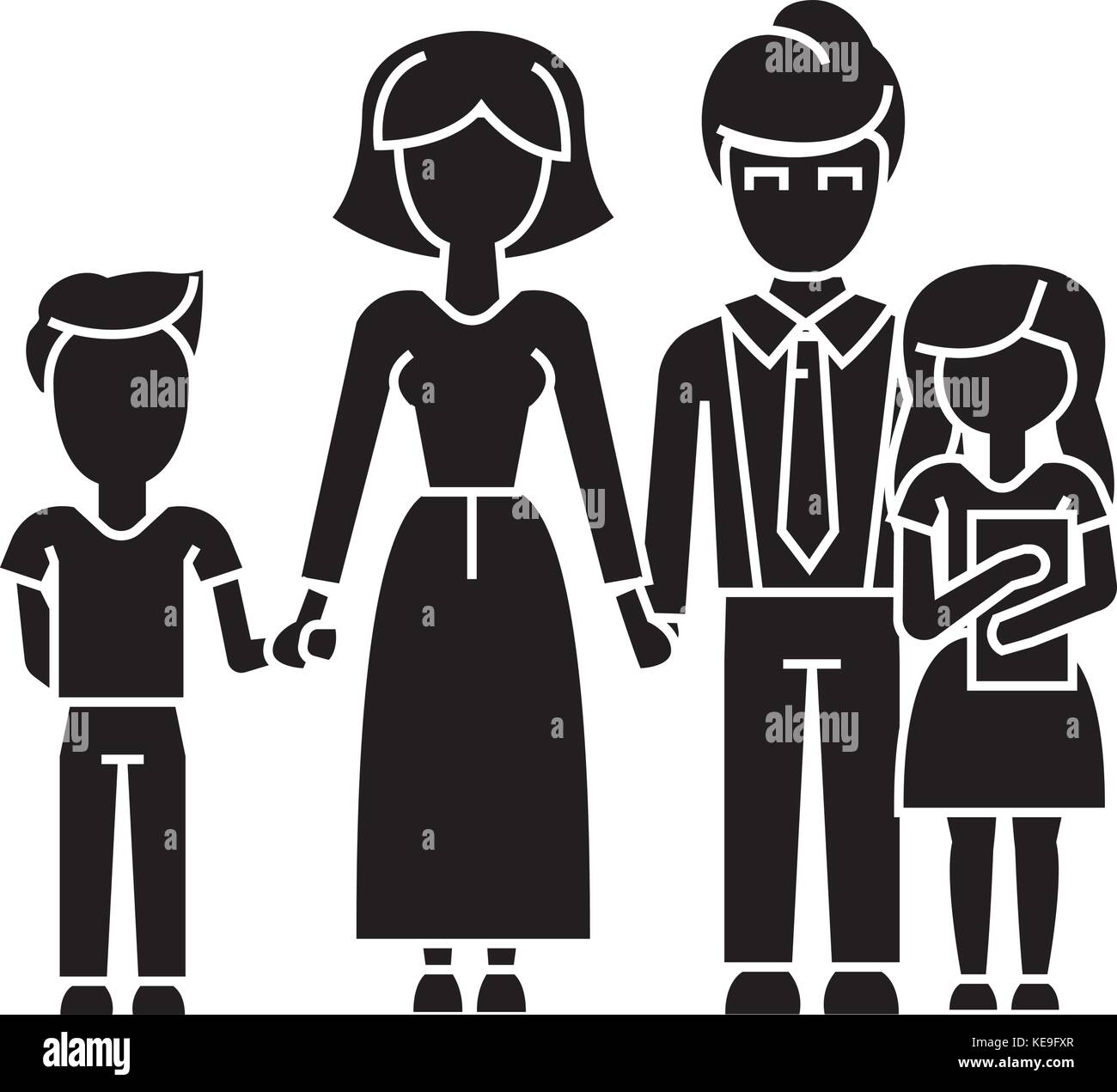 family, son, mother, father, daughter icon, vector illustration, sign ...