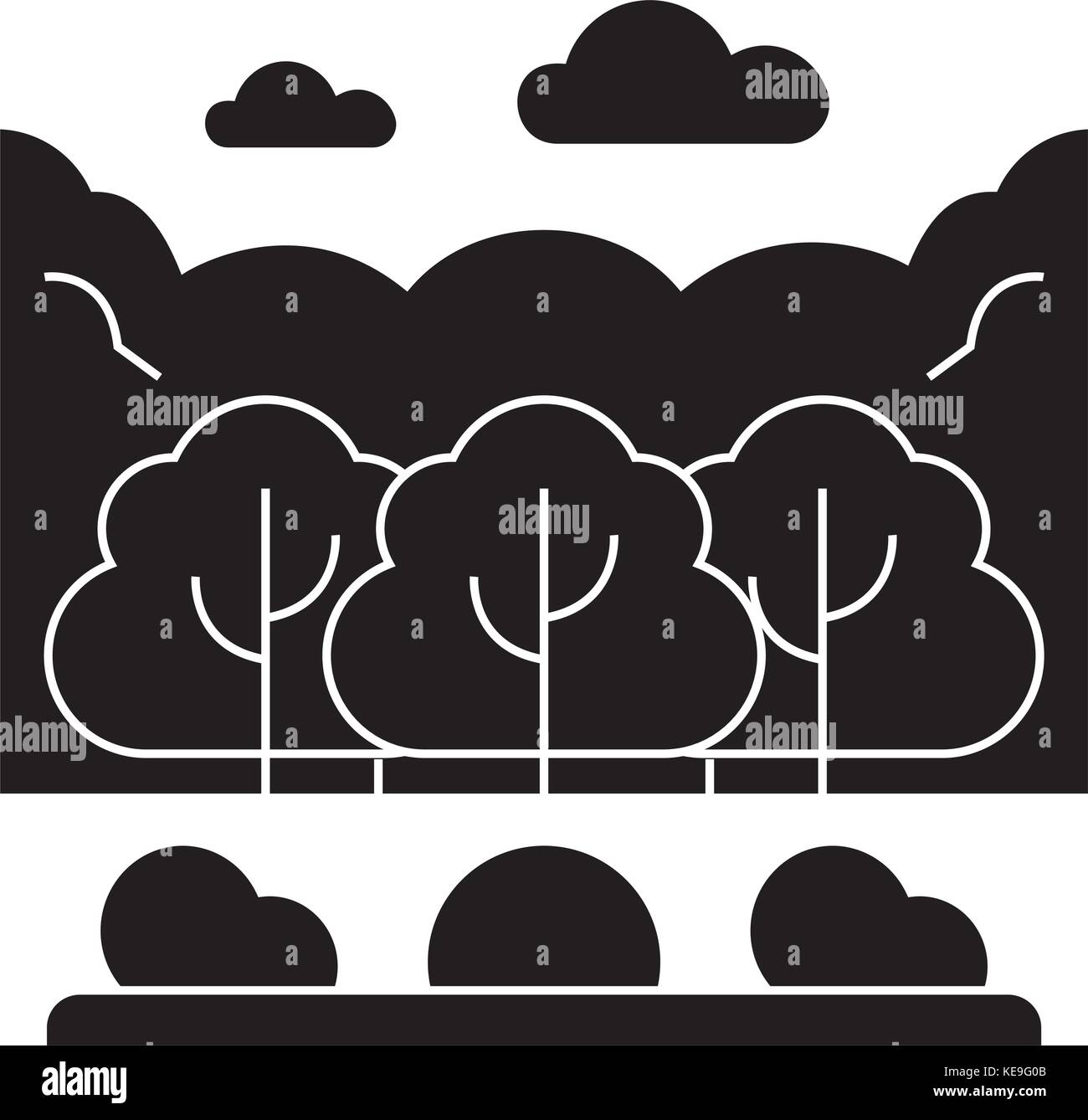 forest park icon, vector illustration, sign on isolated background ...