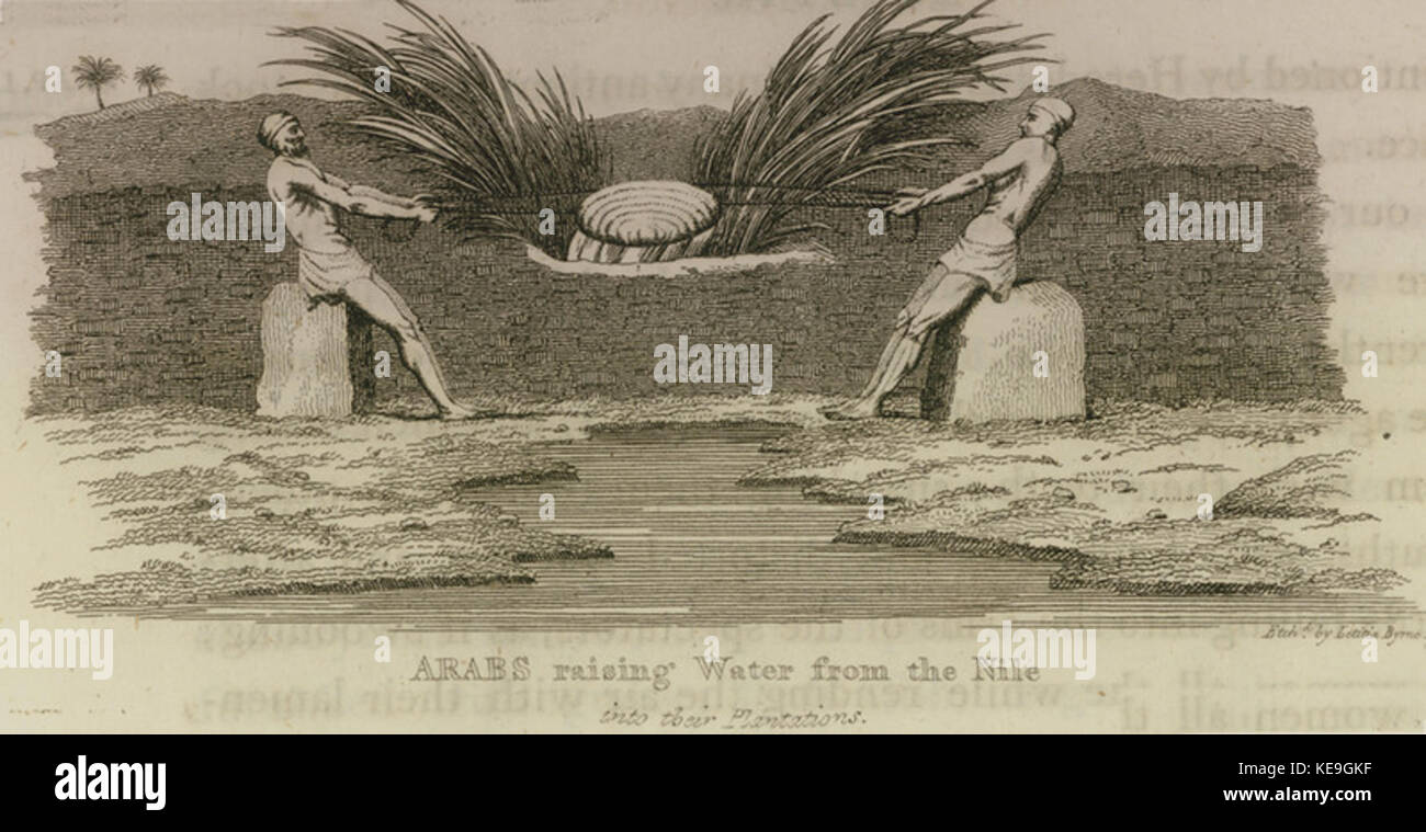 Arabs raising water from the Nile into their plantations Clarke Edward ...