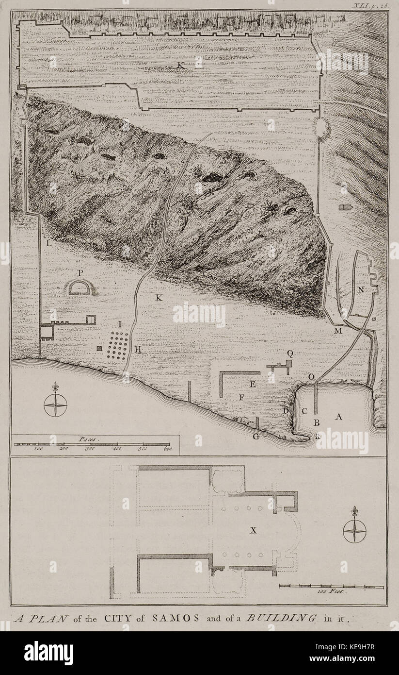 A Plan of the City of Samos and of a Building in it Pococke Richard ...
