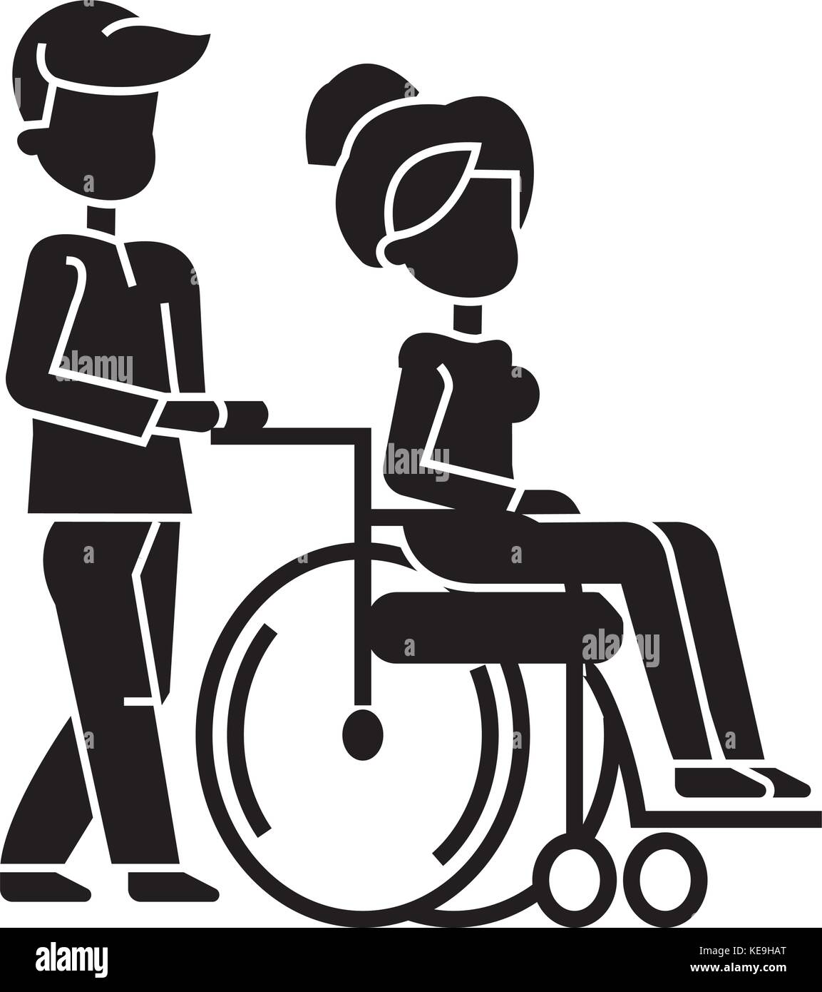 Senior woman patient on wheelchair Stock Vector Images - Alamy