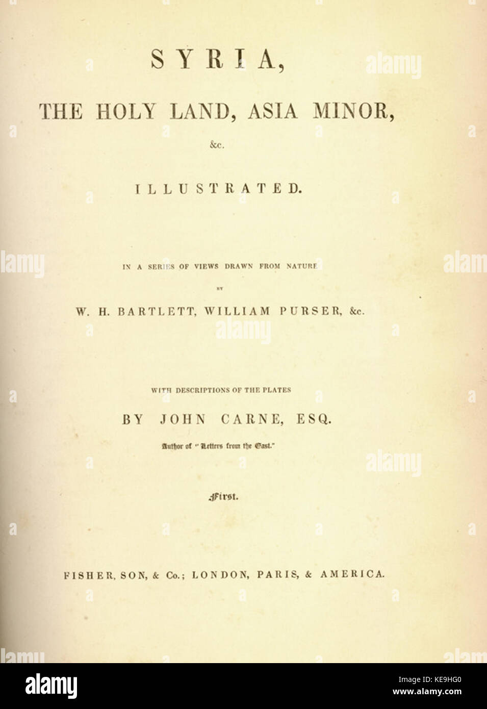 Title page Carne John 1836 Stock Photo - Alamy